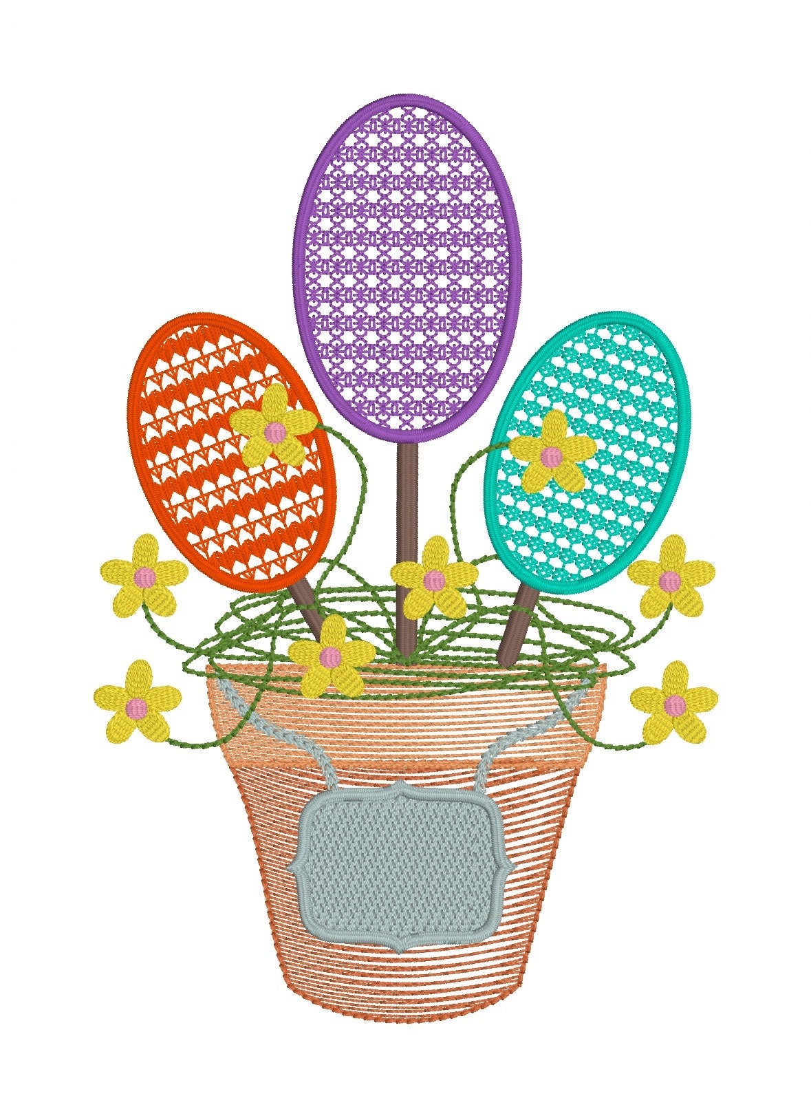 Floral Egg Topiary Machine Embroidery Design - Etsy
