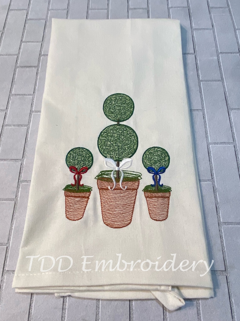 Topiary Trio Embroidery Design - Etsy