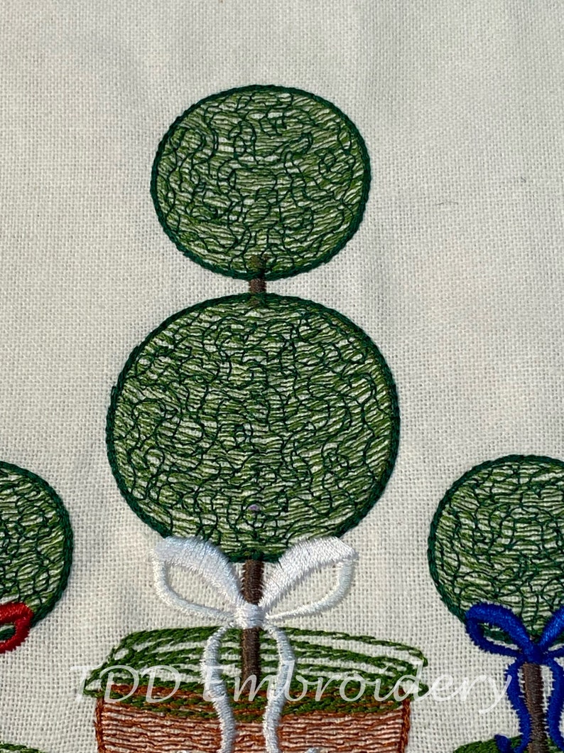 Topiary Trio Embroidery Design - Etsy