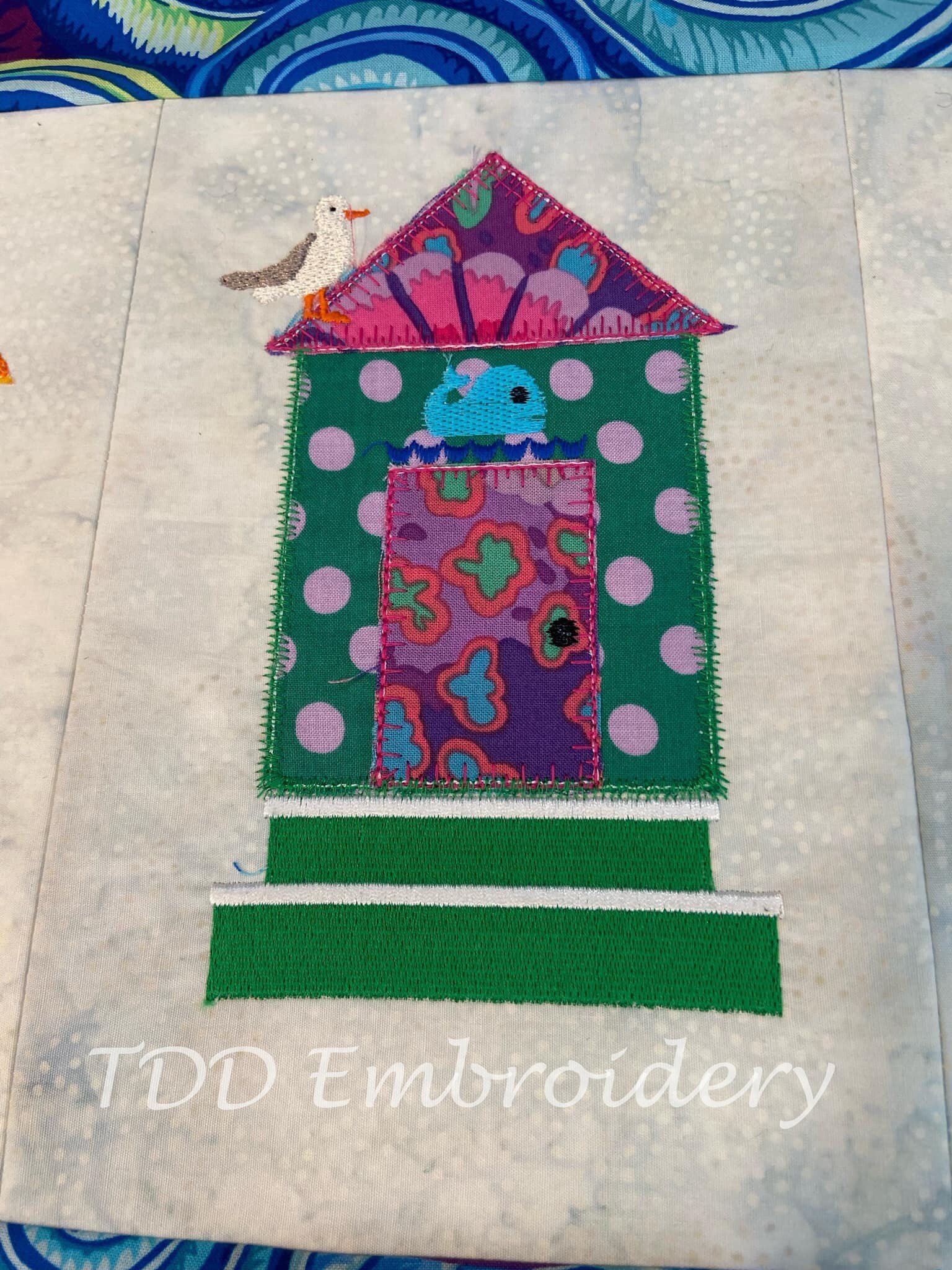 Beach Hut Embroidery Design Pack - Etsy