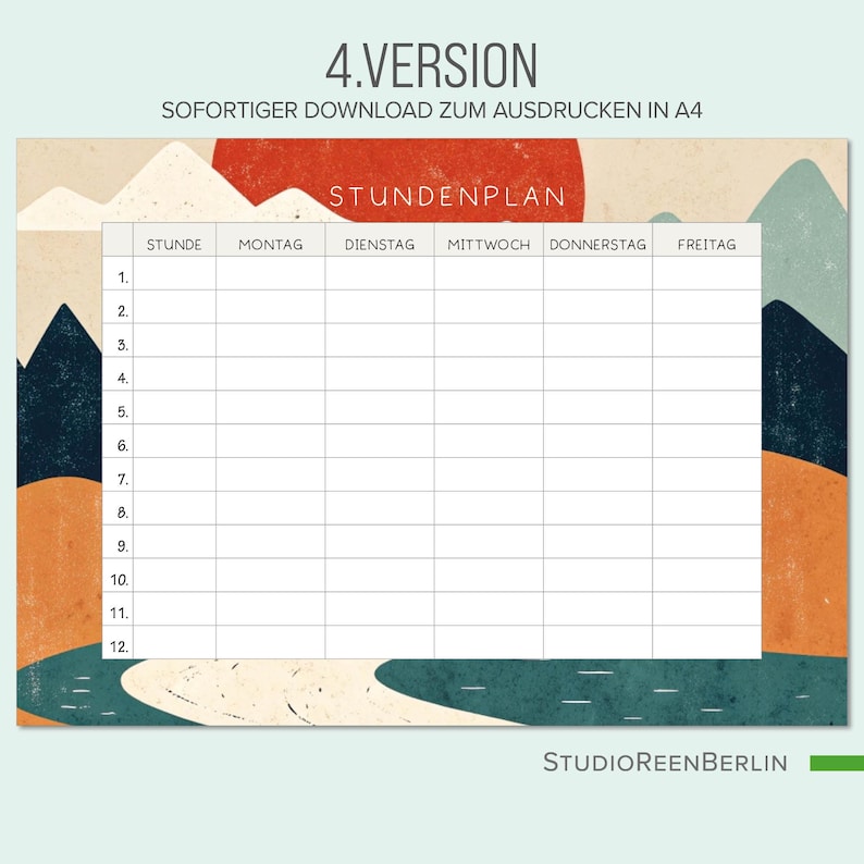 School Timetables PDF Download for Printing or Digital Use | Timetable ...