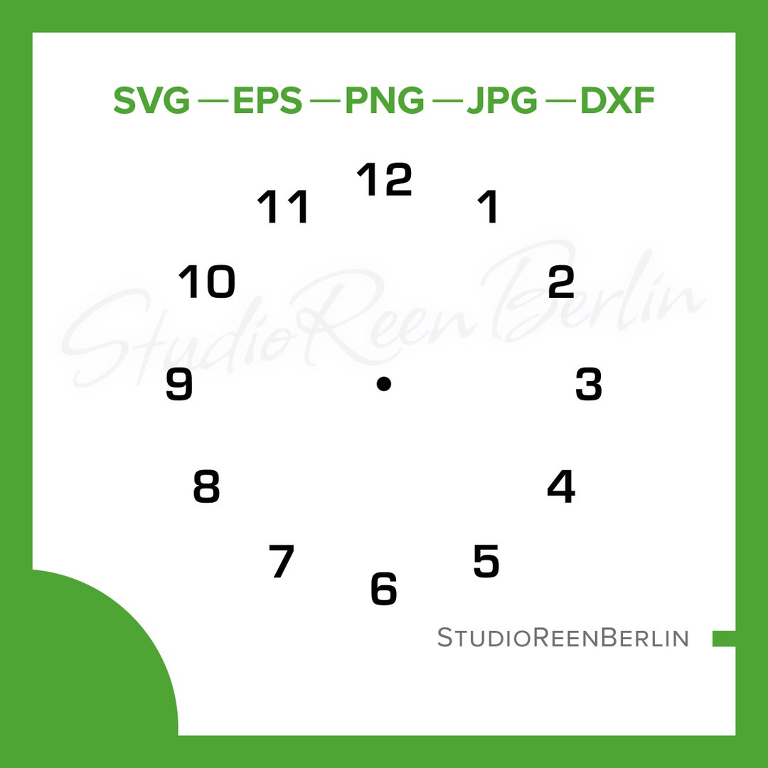 Clock Face Svg San Serif, Clock Face Instant Download, Clock Face Font ...