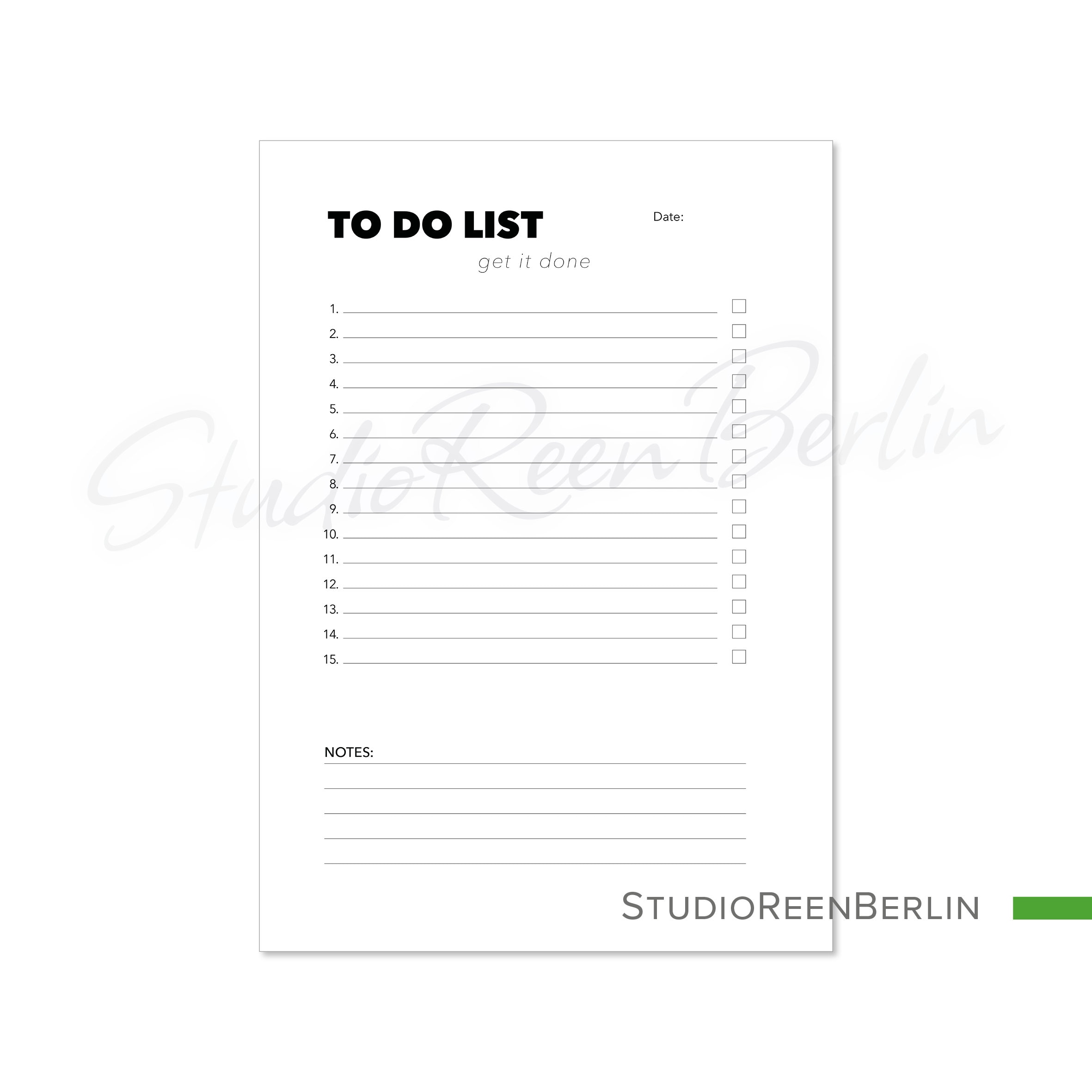 To Do List PDF for Printing A4, to Do List Digital Download, to Do List ...