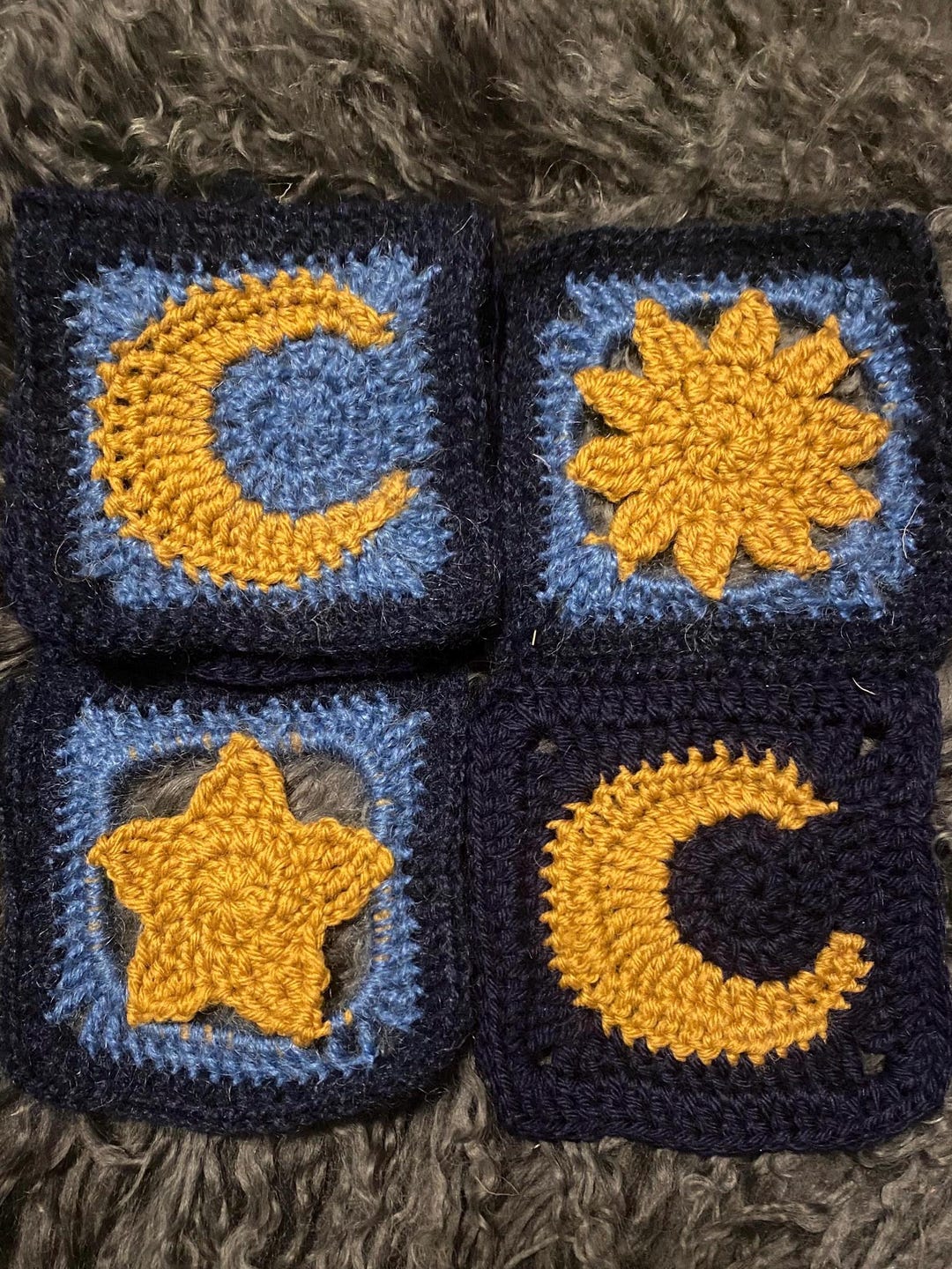 Granny Square Pattern Sun, Moon and Star - Etsy