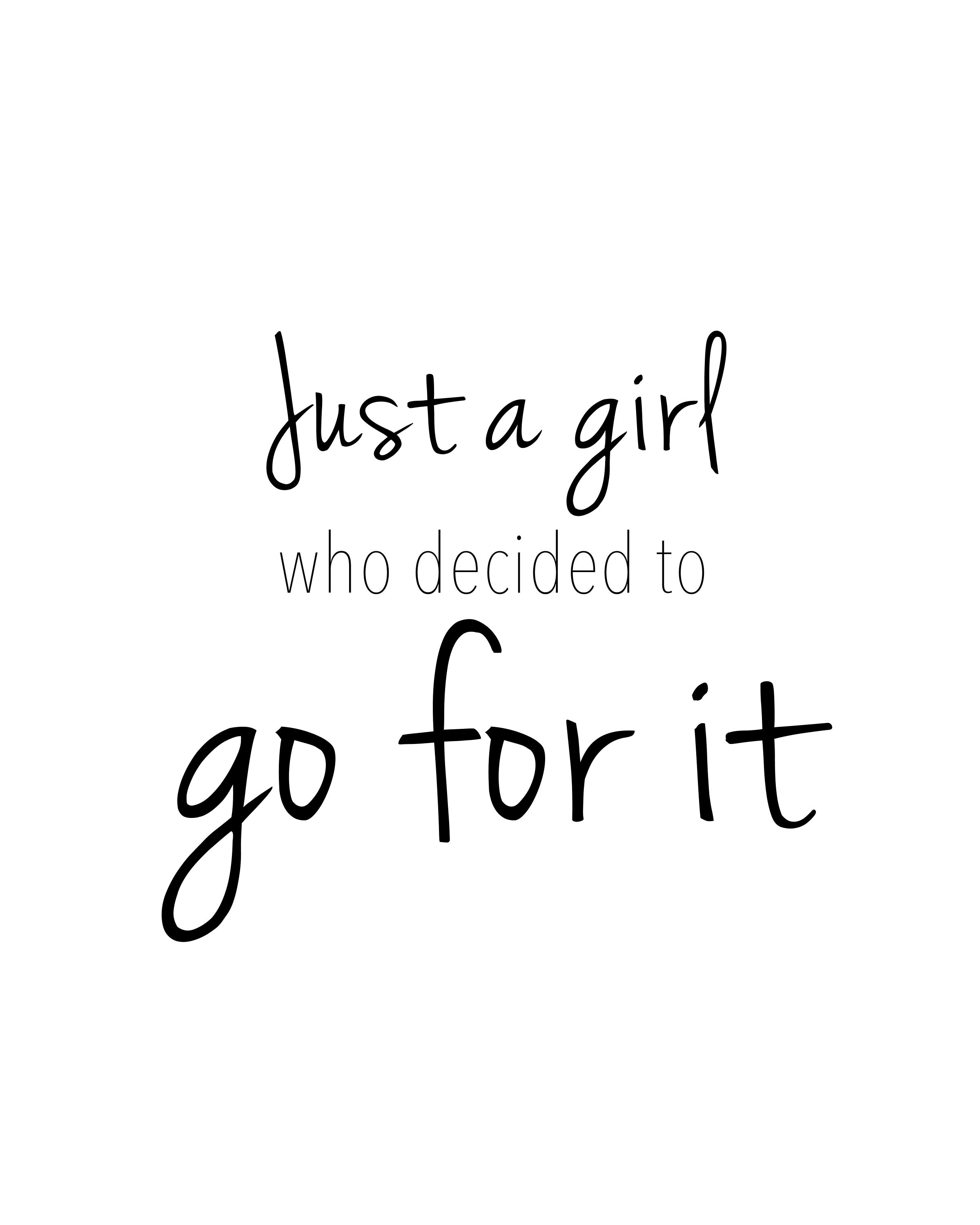 Just a Girl Who Decided to Go for It Print - Etsy