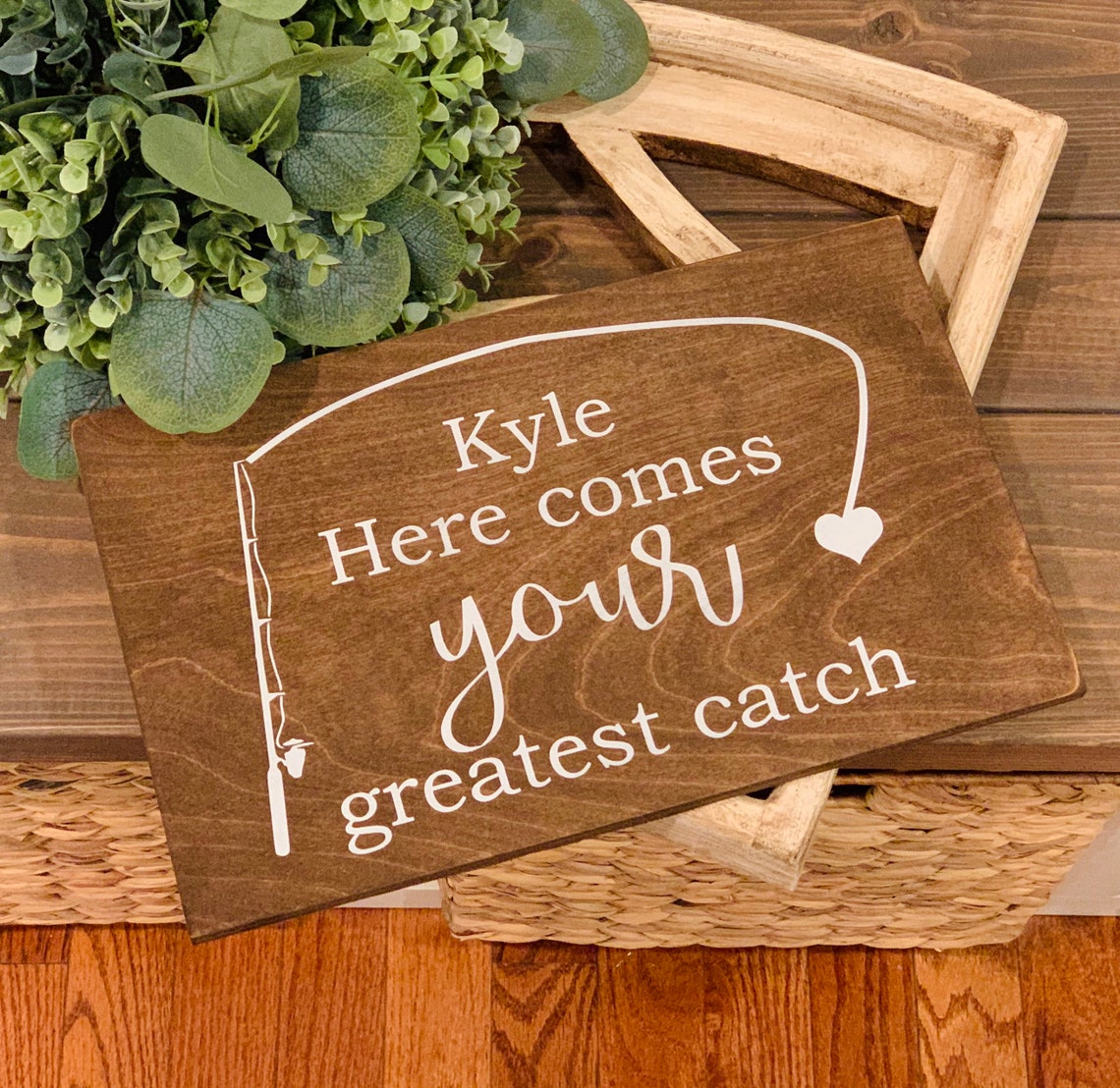 Fishing Theme Wedding. Here Comes Your Greatest Catch Sign. - Etsy