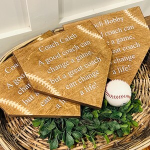 Coaches Gift. Baseball Home Plate. Thank You Coach. Baseball Coach ...