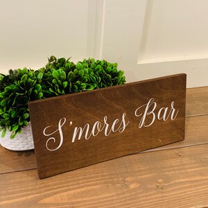 Smores Bar Rustic Wedding Sign. Smores Bar Table Sign. Wedding Prop ...
