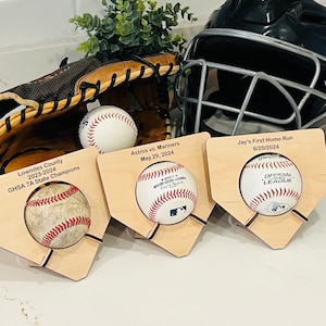 Personalized Baseball Holder. First Home Run. Baseball Display Case ...