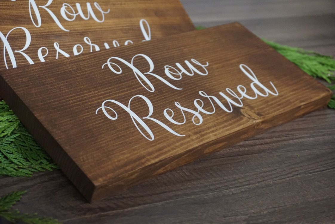 Row Reserved Wedding Sign. Reserved Sign. Wedding Prop. | Etsy