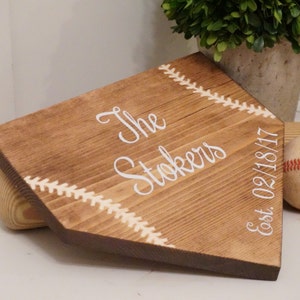 Baseball Gift. Personalized Home Plate. Gift for Mom. Family Name Home ...