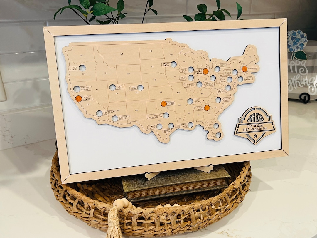 NBA Stadium Map, Basketball Stadium Map, Basketball Gift, Stadium ...