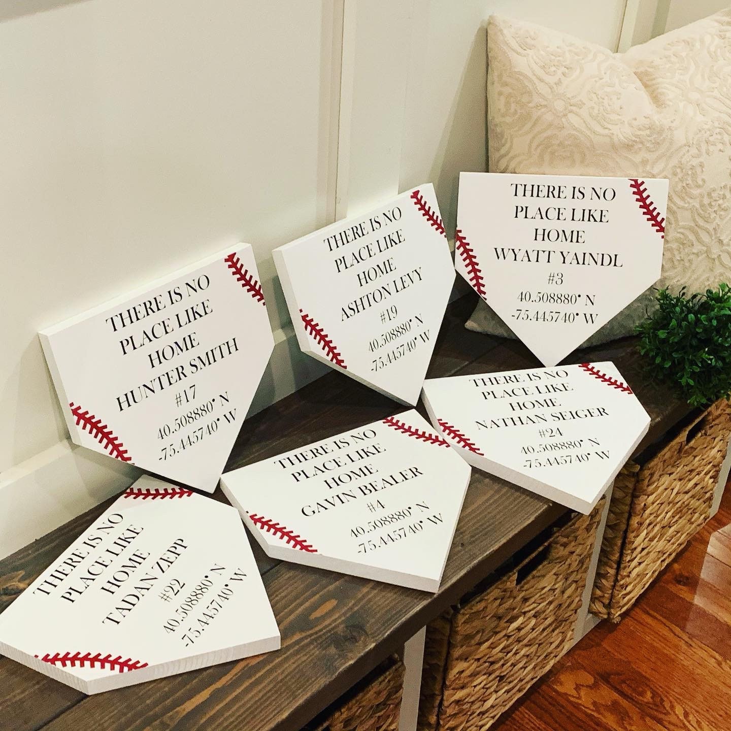 Personalized Baseball Home Plate With Coordinates | No Place Like Home ...