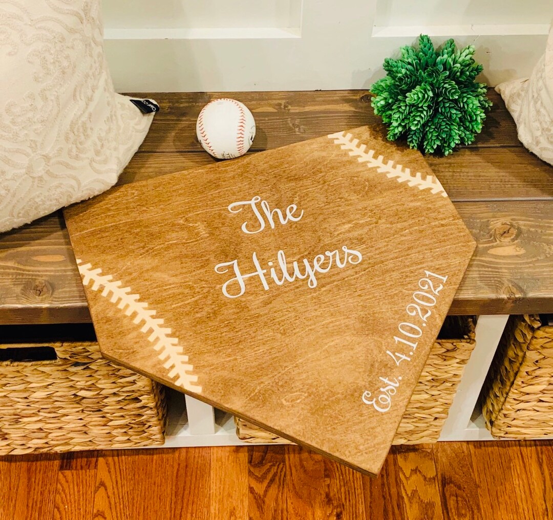 Personalized Baseball Home Plate Sign. Family Name Sign. Custom ...