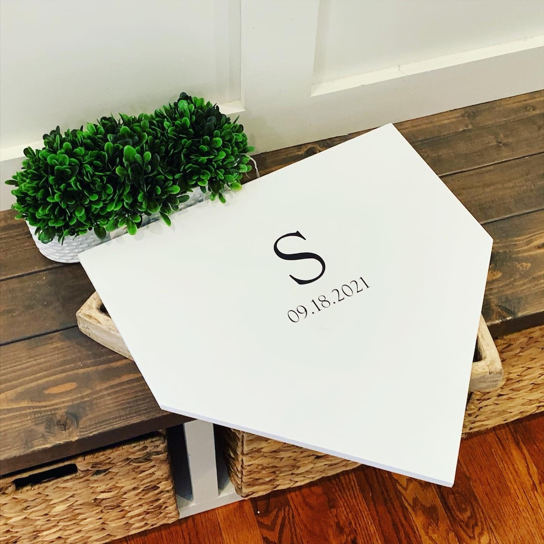 Custom Baseball Home Plate Wedding Guest Book | Personalized Family ...