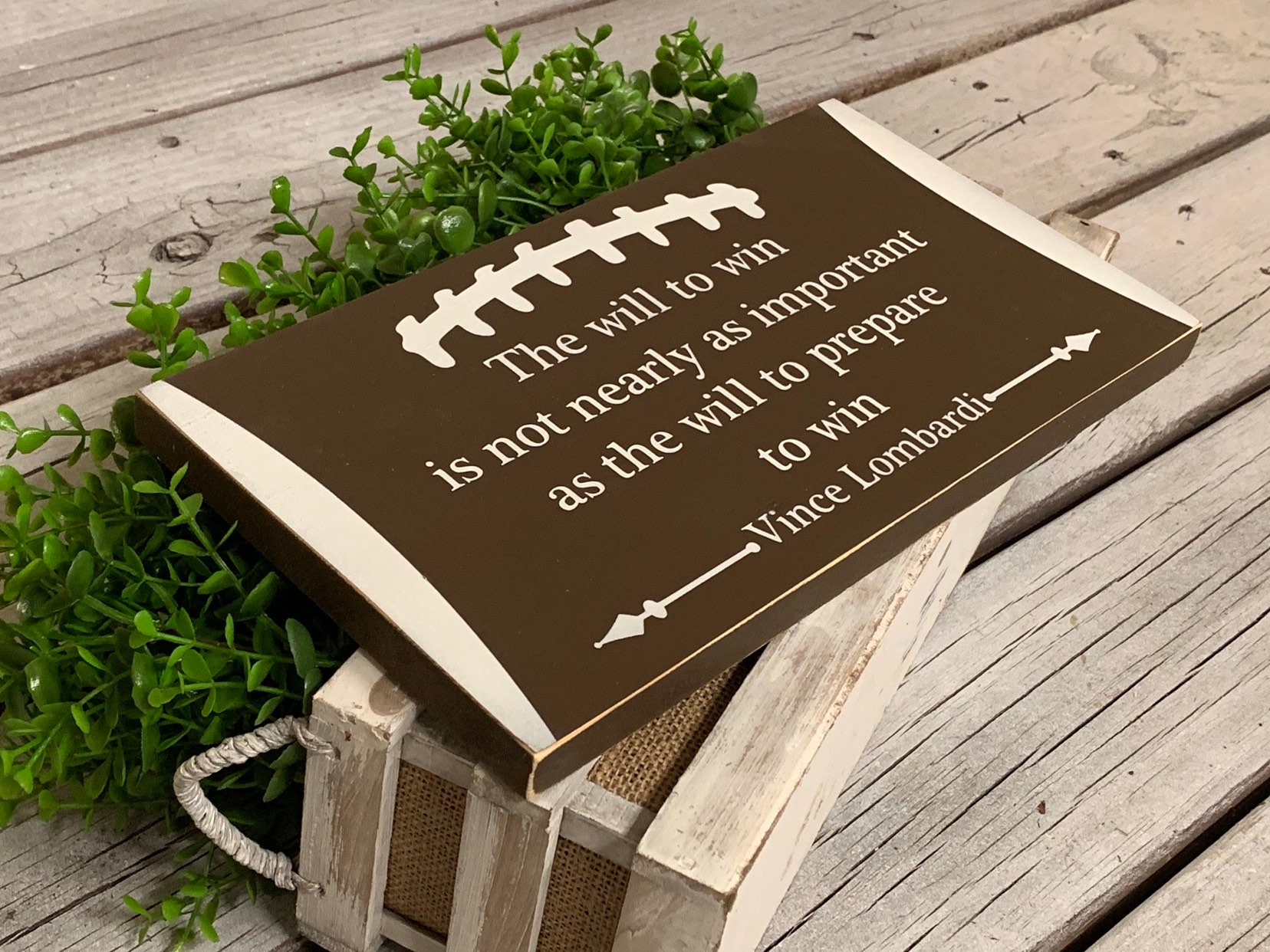 Football sign. The will to win. Football decor. Football wood | Etsy