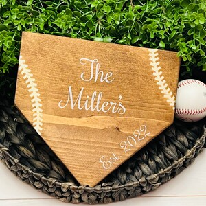 Baseball Gift. Personalized Home Plate. Gift for Mom. Family Name Home ...