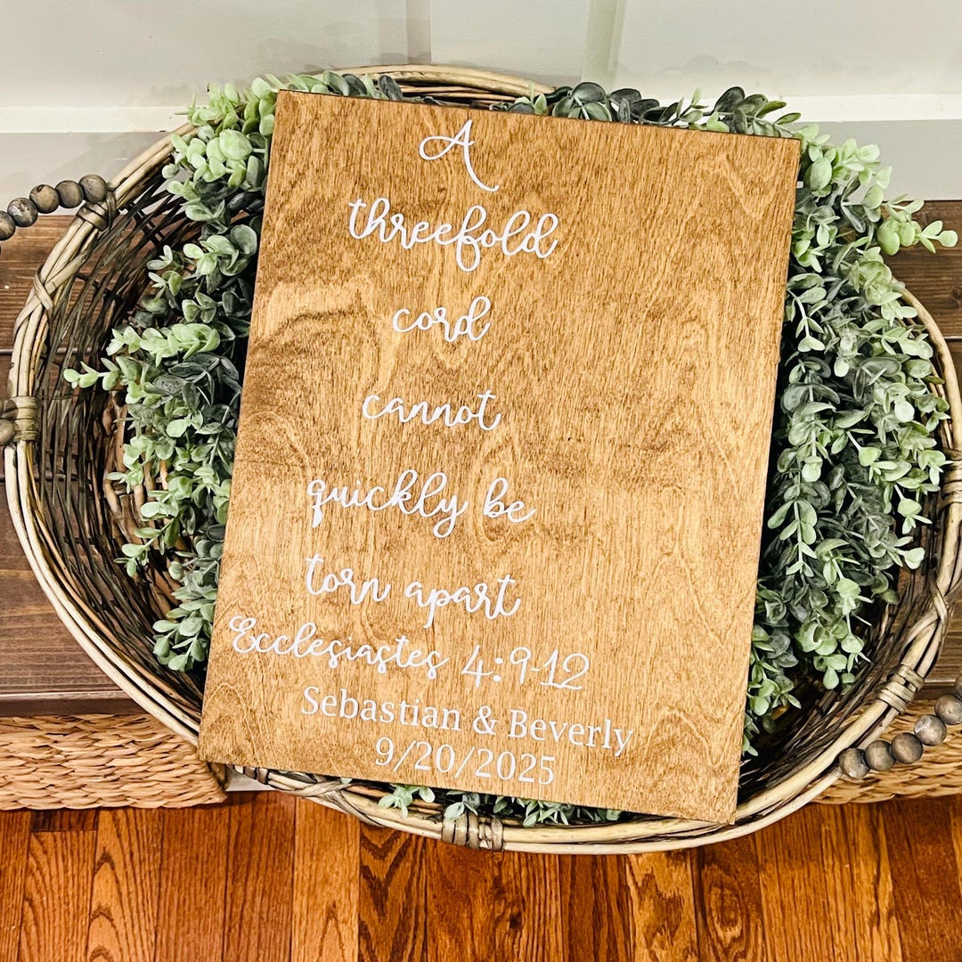 Threefold Cord Wedding Sign. Threefold Cord Ceremony. Wedding Decor ...