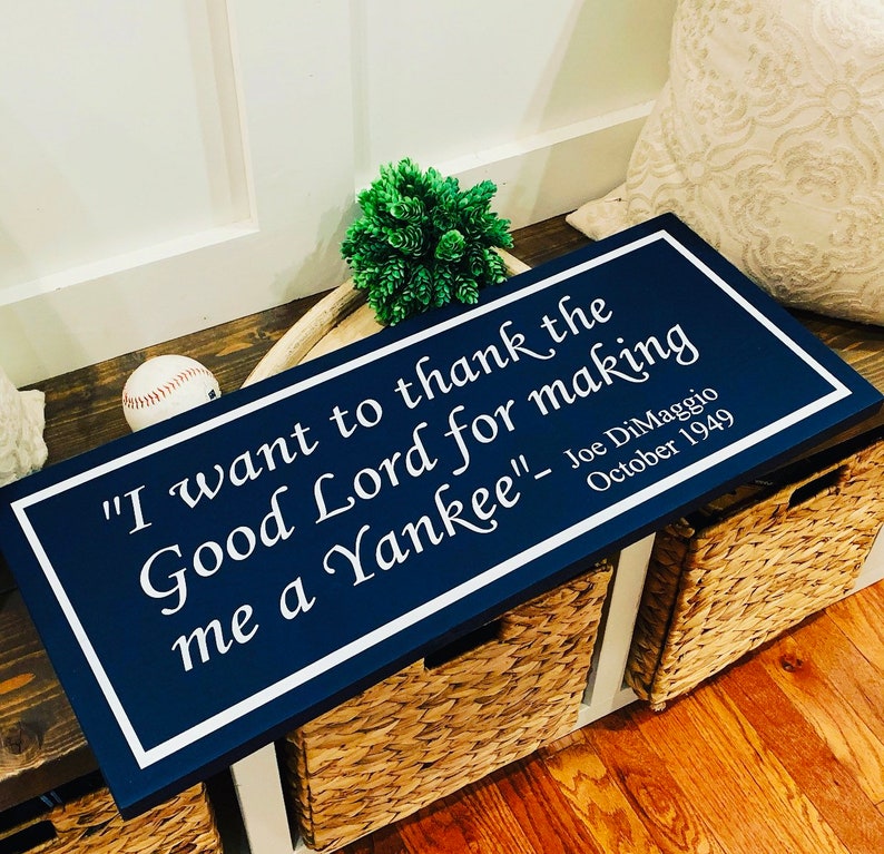 New York Yankee Sign. Baseball Wood Sign. Joe Dimaggio - Etsy