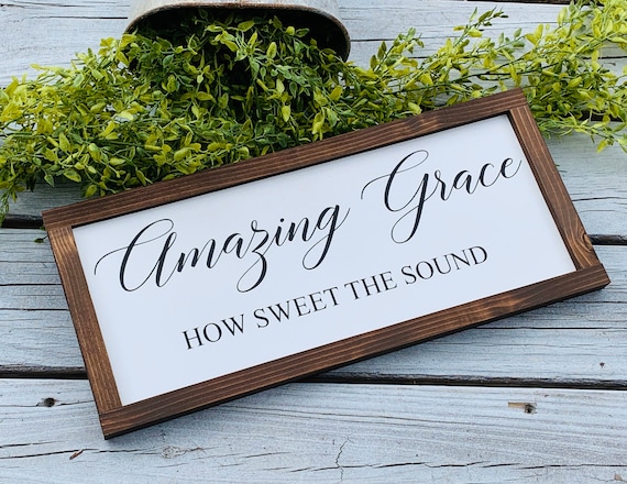 Amazing Grace Sign Scripture Sign Amazing Grace CrossSteel Sign Laser