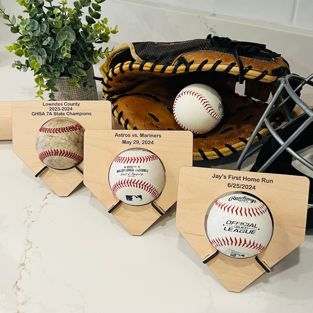 Personalized Baseball Holder. First Home Run. Baseball Display Case ...