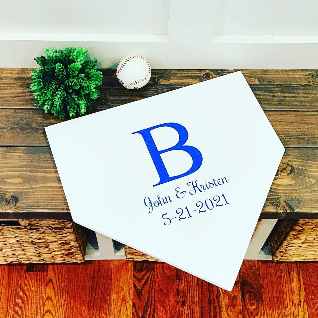 Home Plate Wedding Guest Book.personalized Home Plate. Baseball Guest ...