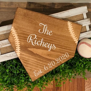 Baseball Gift. Personalized Home Plate. Gift for Mom. Family Name Home ...