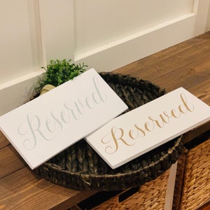 White Reserved Wedding Sign. Reserved Table Sign. Wedding Prop. Wedding ...