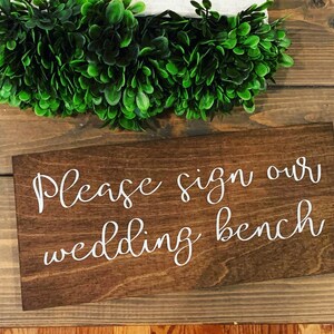 Rustic Wedding Bench Sign: Please Sign, Wood Table Decor - Etsy