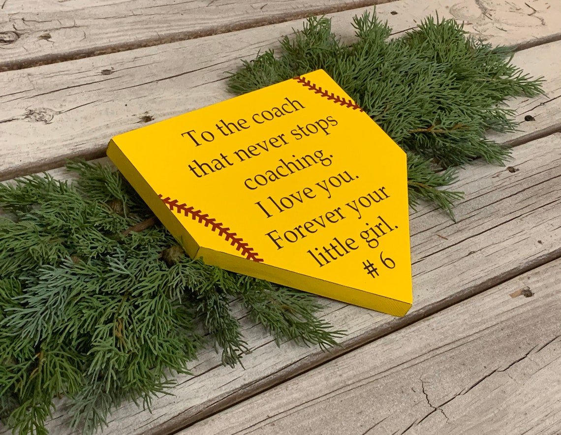 Coaches Gift. Softball Coach. Baseball Coach. Home Plate Sign. | Etsy