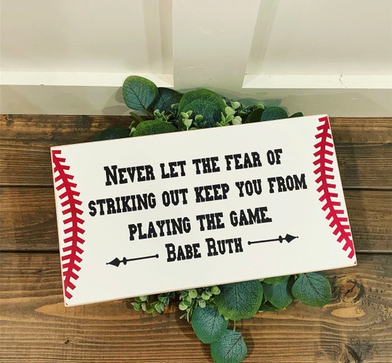 Babe Ruth Sign. Baseball Sign. Baseball Wood Sign. Never Let | Etsy