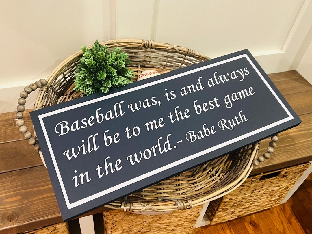 New York Yankee Sign. Baseball Wood Sign. Babe Ruth Baseball Sign ...