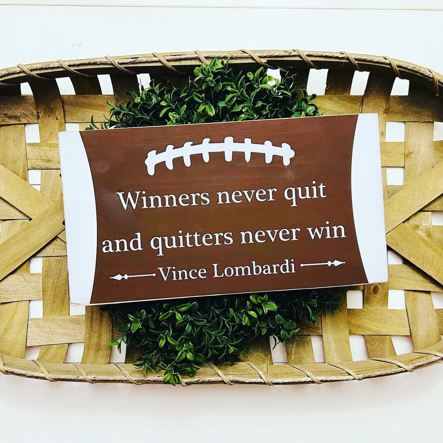 Football Sign. Winners Never Quit Football Sign. Football Wood - Etsy
