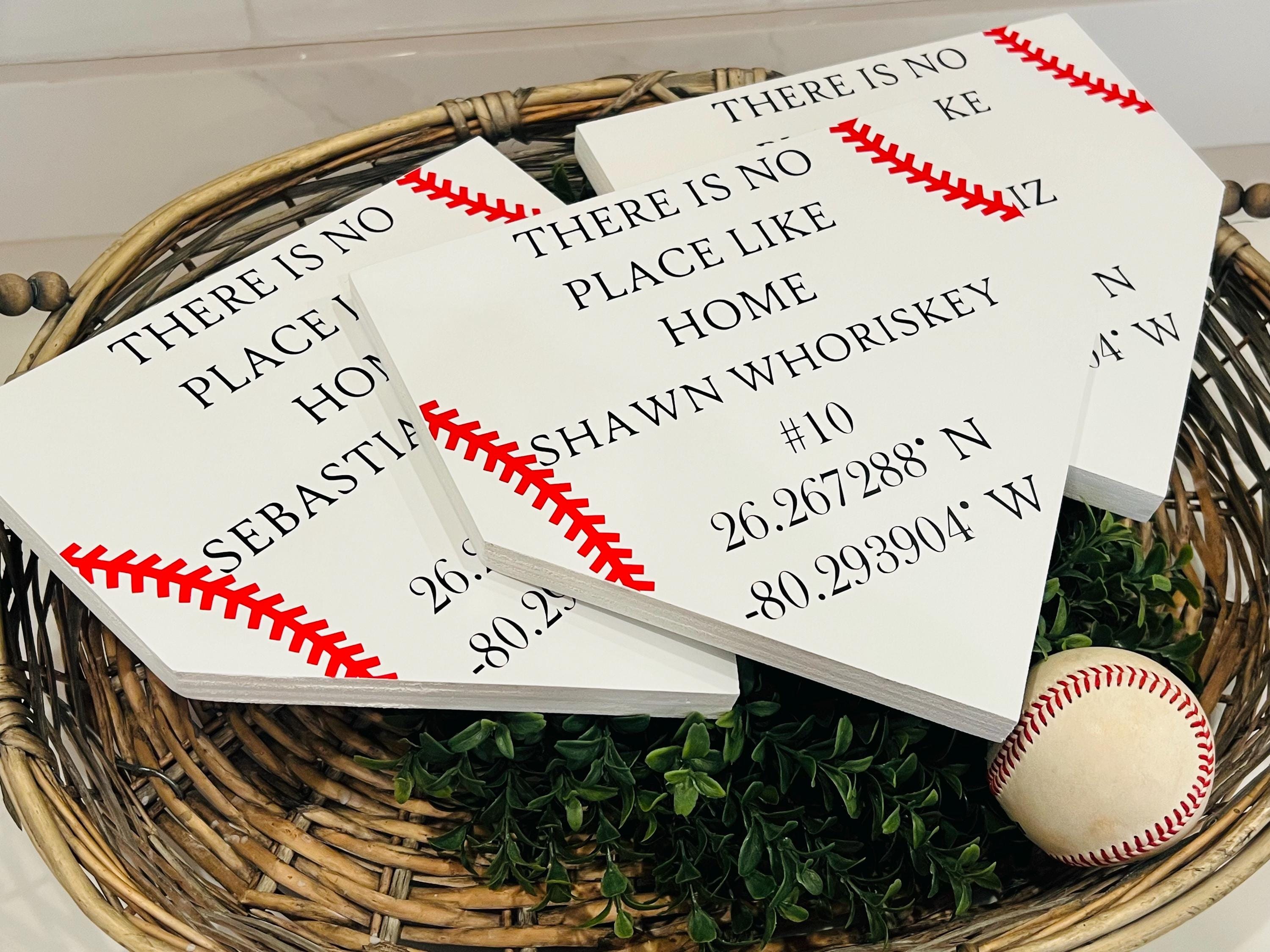Personalized Baseball Home Plate With Coordinates | No Place Like Home ...