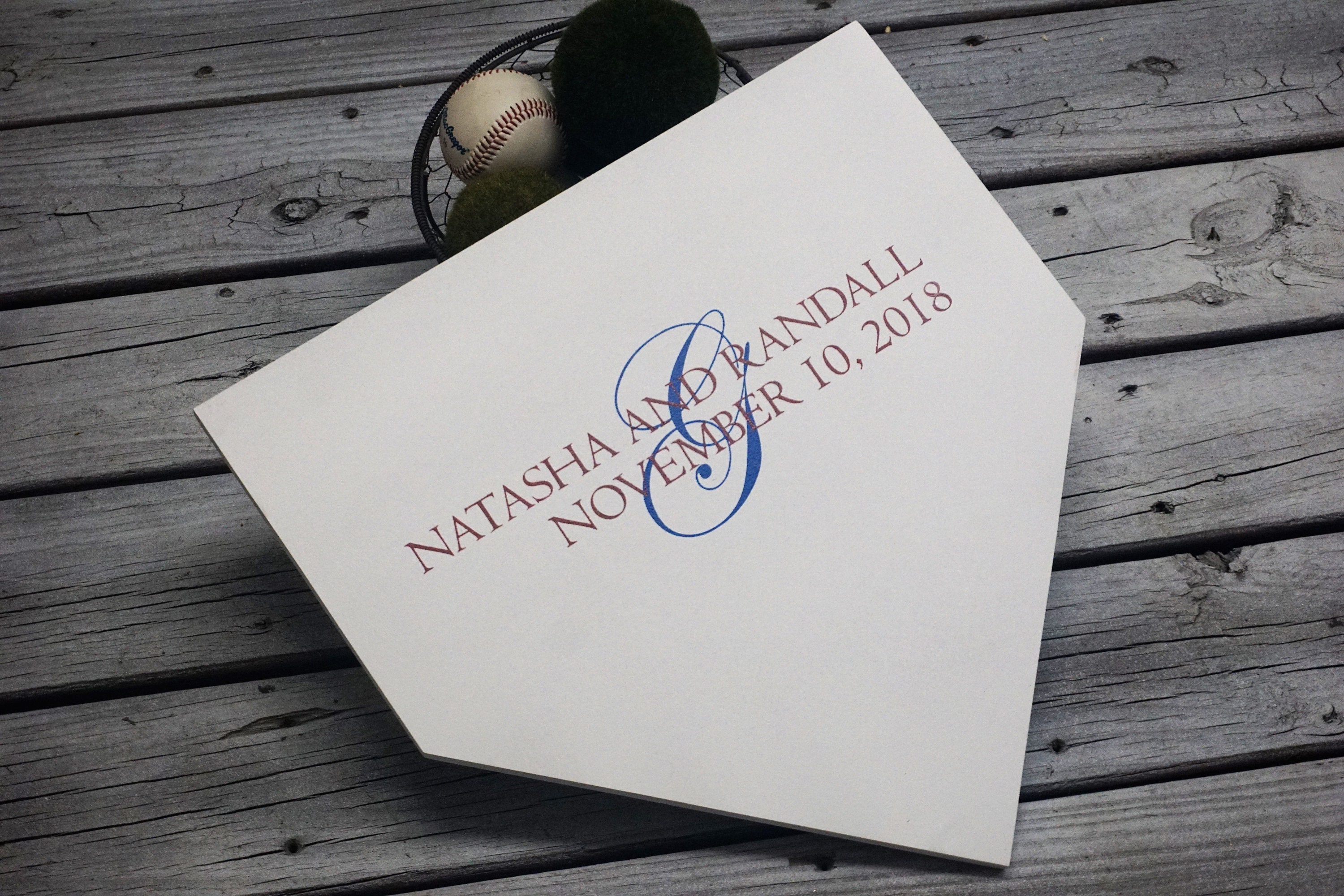 Personalized home plate. Baseball guest book. Baseball | Etsy