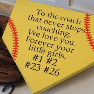 Coaches Gift. Softball Coach. Baseball Coach. Home Plate Sign. Baseball ...