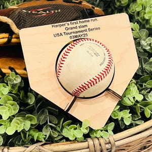 Personalized Baseball Holder. First Home Run. Baseball Display Case ...