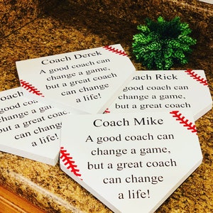 Personalized Baseball Coach Gift: Home Plate Sign, Thank You Gift - Etsy