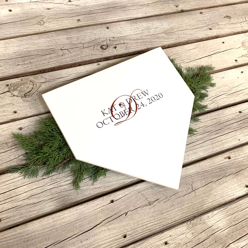 Personalized home plate. Baseball guest book. Baseball | Etsy