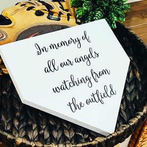 Memorial Home Plate Sign. Memorial Sign. Wedding Decor. Baseball-themed ...