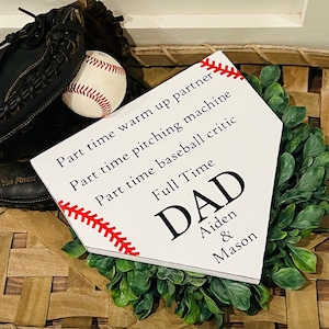 Home Plate. Gift for Dad. Full Time Dad. Baseball. Baseball Dad. Softball Fan. Man Cave ...