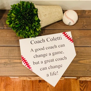 Personalized Baseball Coach Gift: Home Plate Sign, Thank You Gift - Etsy