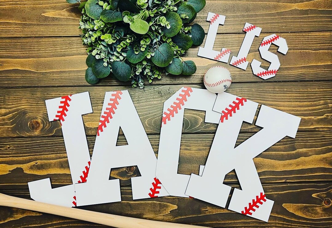 Baseball Nursery. Large Baseball Letters. Baseball Name. Personalized ...