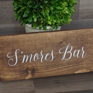 Smores Bar Rustic Wedding Sign. Smores Bar Table Sign. Wedding Prop ...