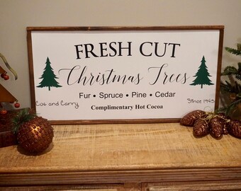 Christmas tree sign | Etsy