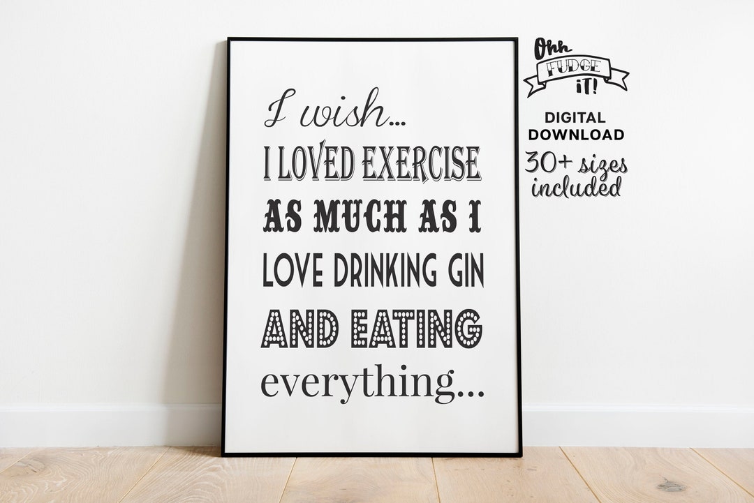 Drinking Gin Cynical Printable Poster, Sarcastic Wall Art Decor - Etsy