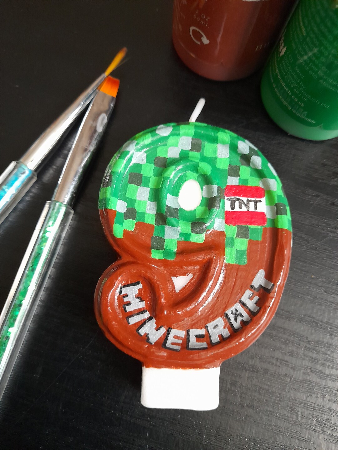 Minecraft Style Number Candle Cake Topper. Candle Only - Etsy