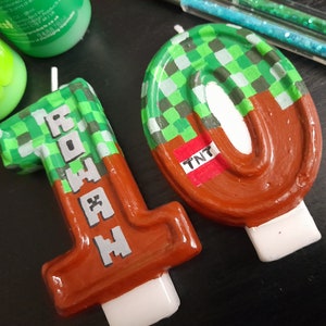 Minecraft Style Number Candle Cake Topper. Candle Only - Etsy