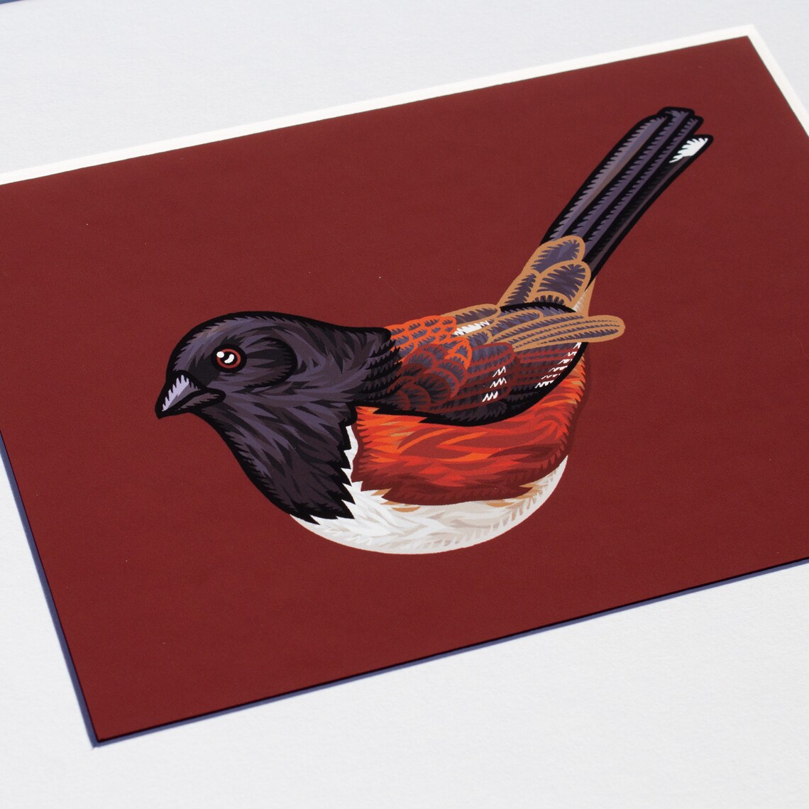 Eastern Towhee Original Spring Bird Illustration Print - Etsy