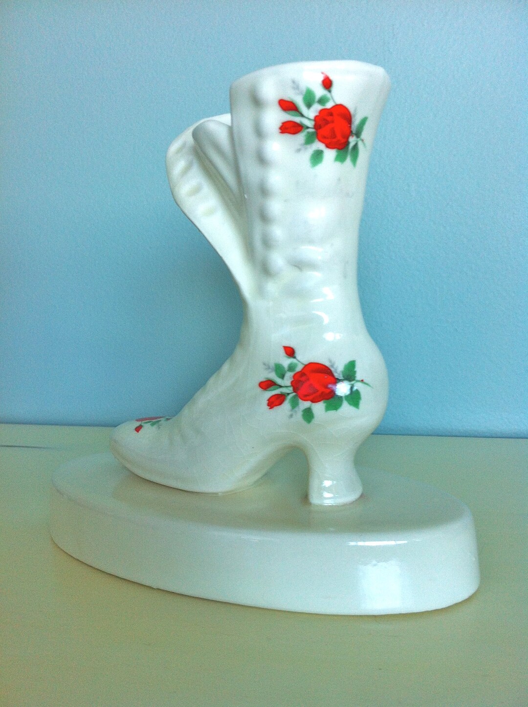 Victorian Porcelain Boot Vase/vintage Victorian Boot Vase/porcelain ...